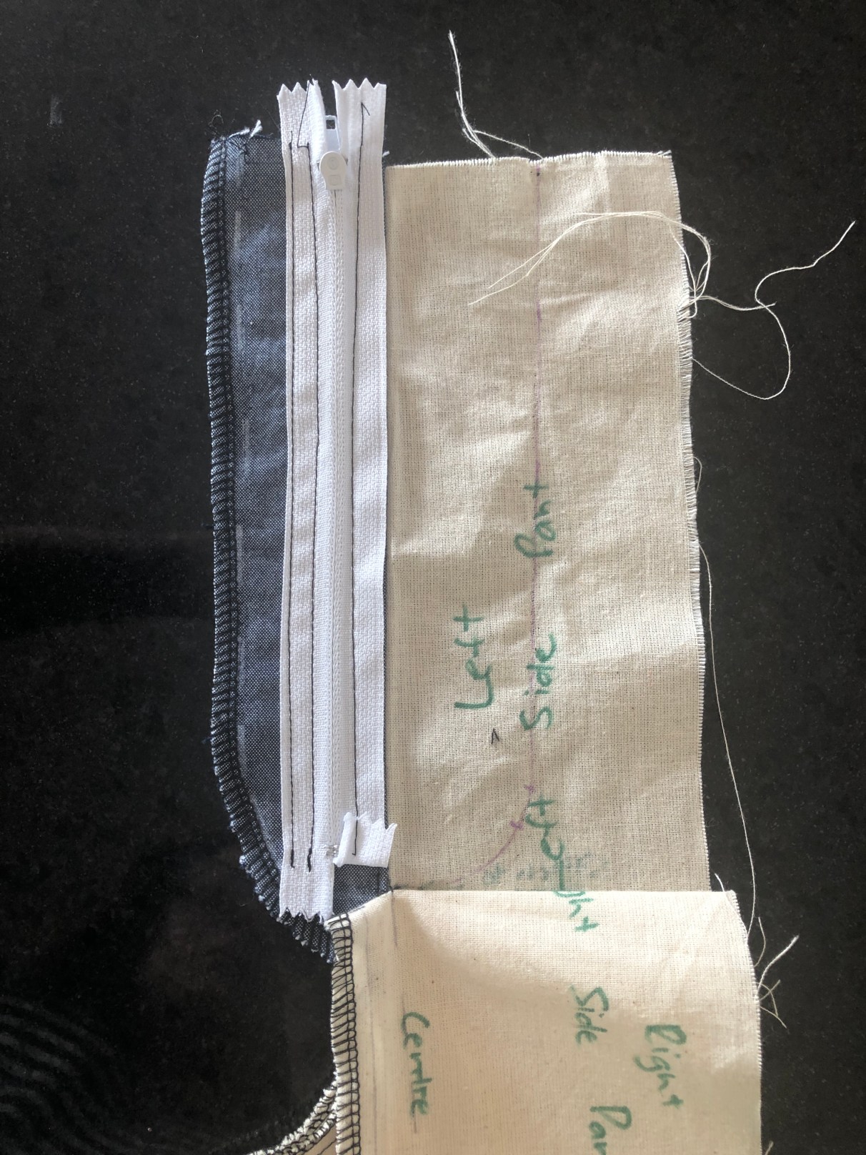 my favourite fly zip insertion method – following a pattern