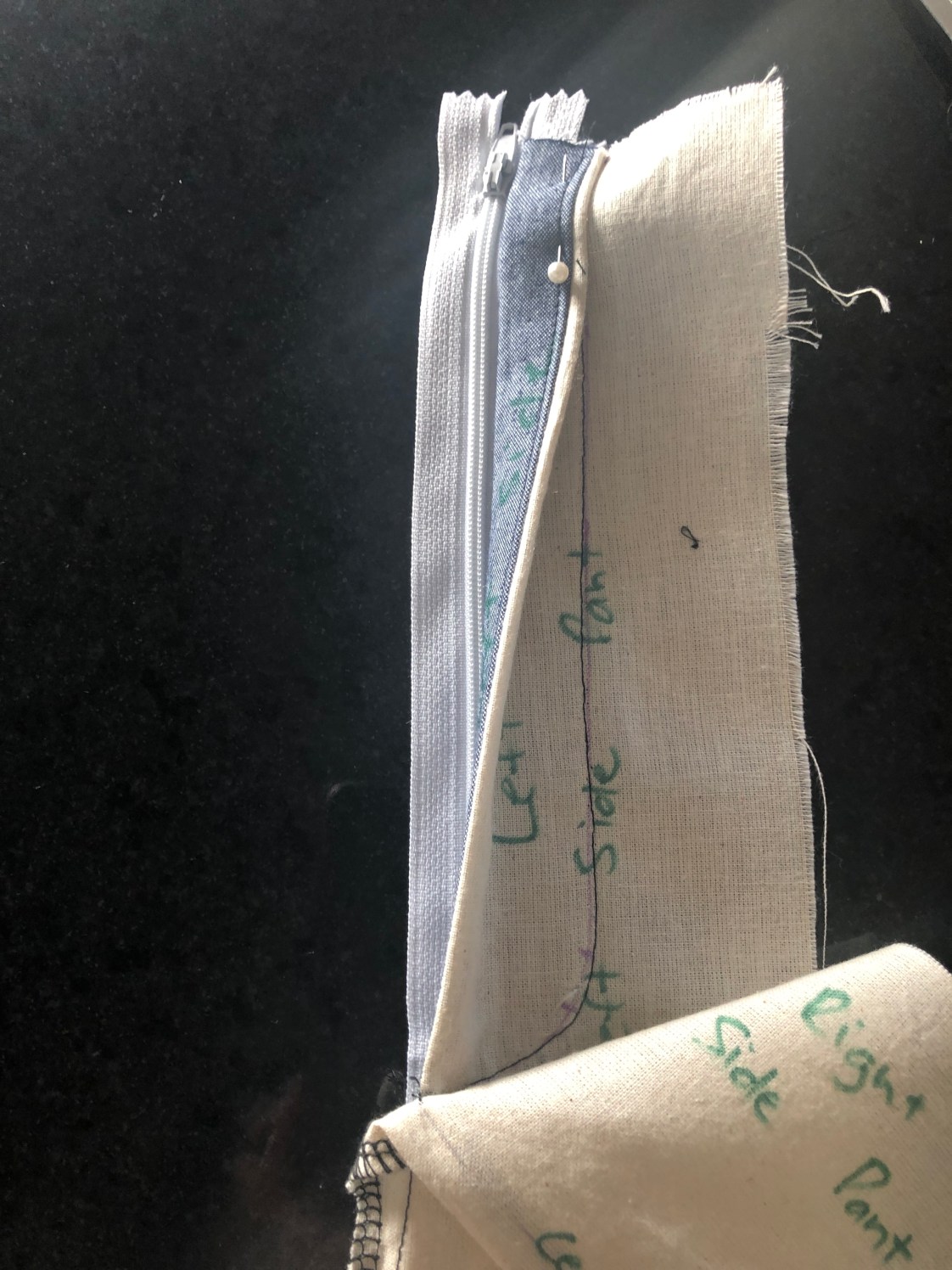 my favourite fly zip insertion method – following a pattern